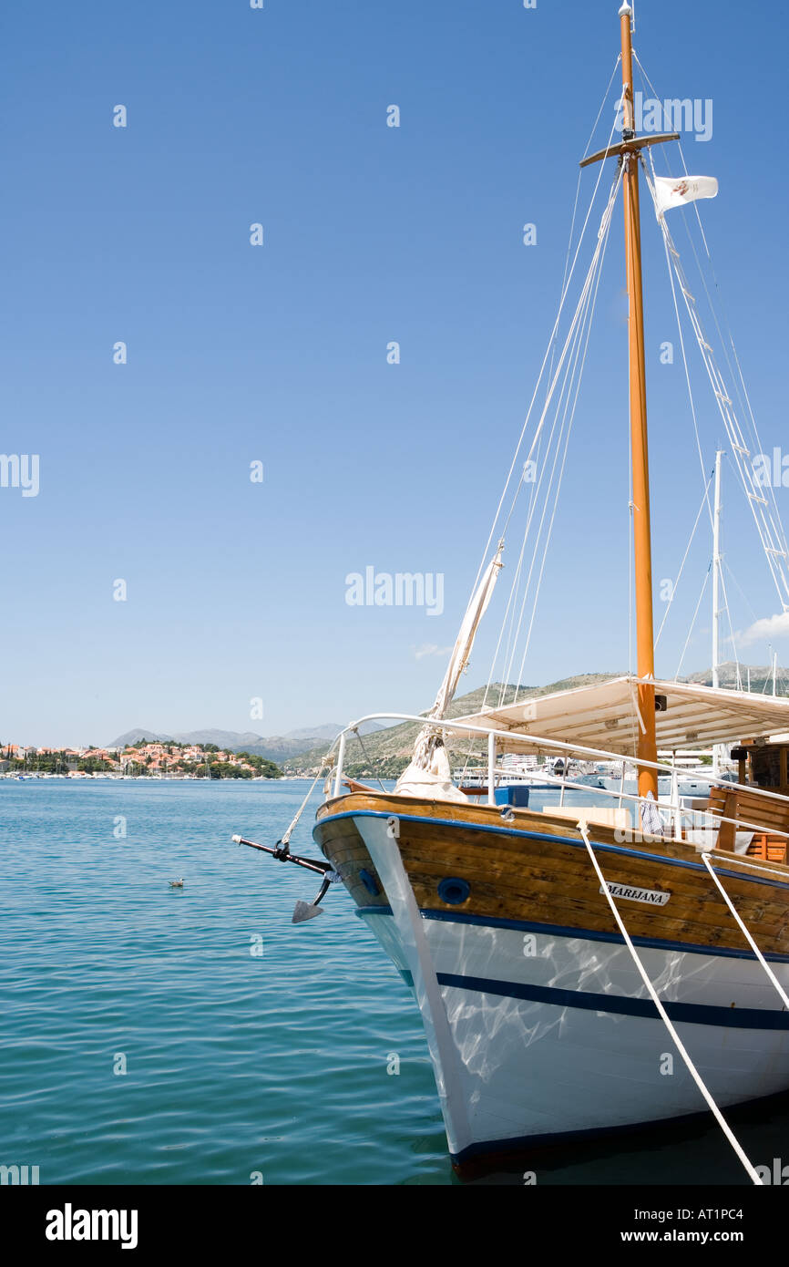 Yacht in Port Gruz Dubrovnik Croatia Stock Photo - Alamy