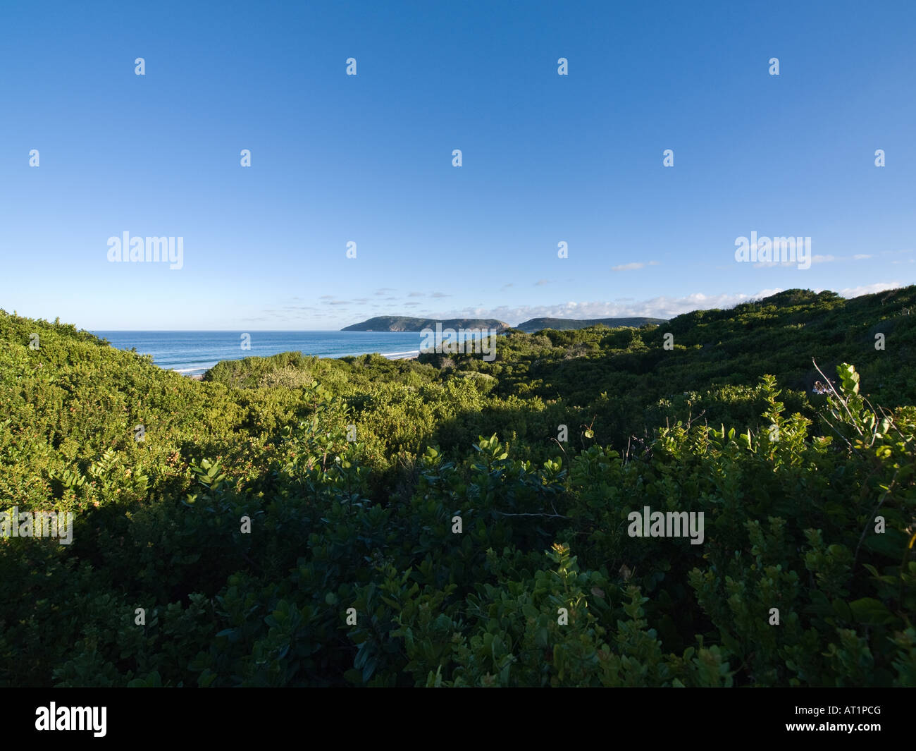 View of Plettenberg Bay Solar Beach towards the Robberg Nature Reserve ...