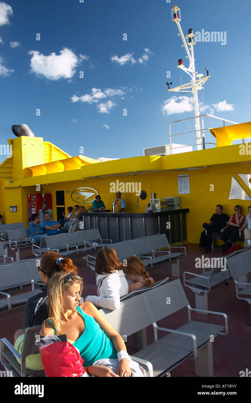 People on the deck of a ferry Stock Photo - Alamy
