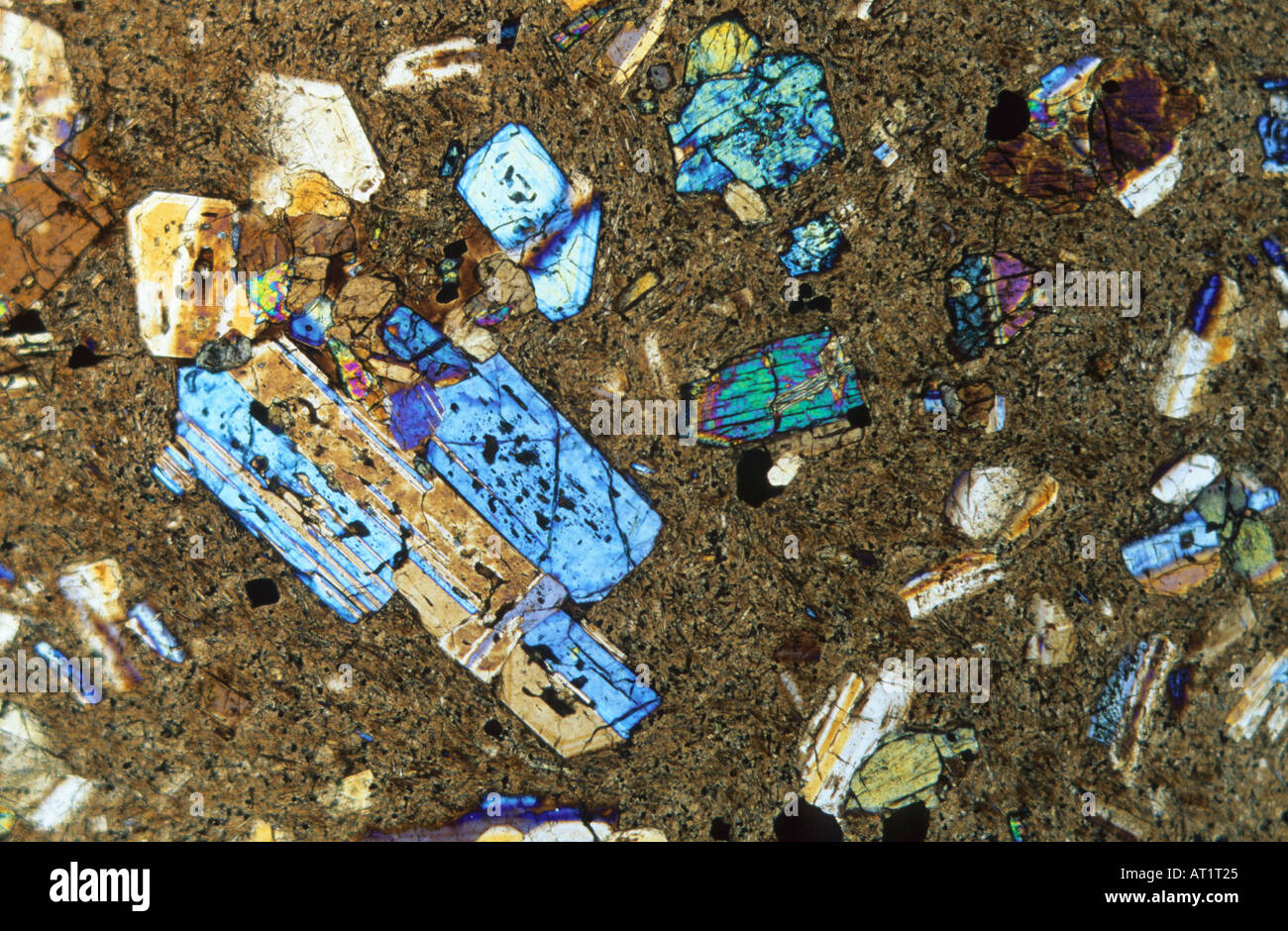 Basalt Igneous rocks Petrographic microscope Stock Photo - Alamy
