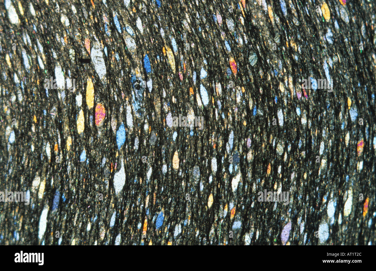 Slate Metamorphic rock Pyrenees Spain Petrographic microscope Stock ...