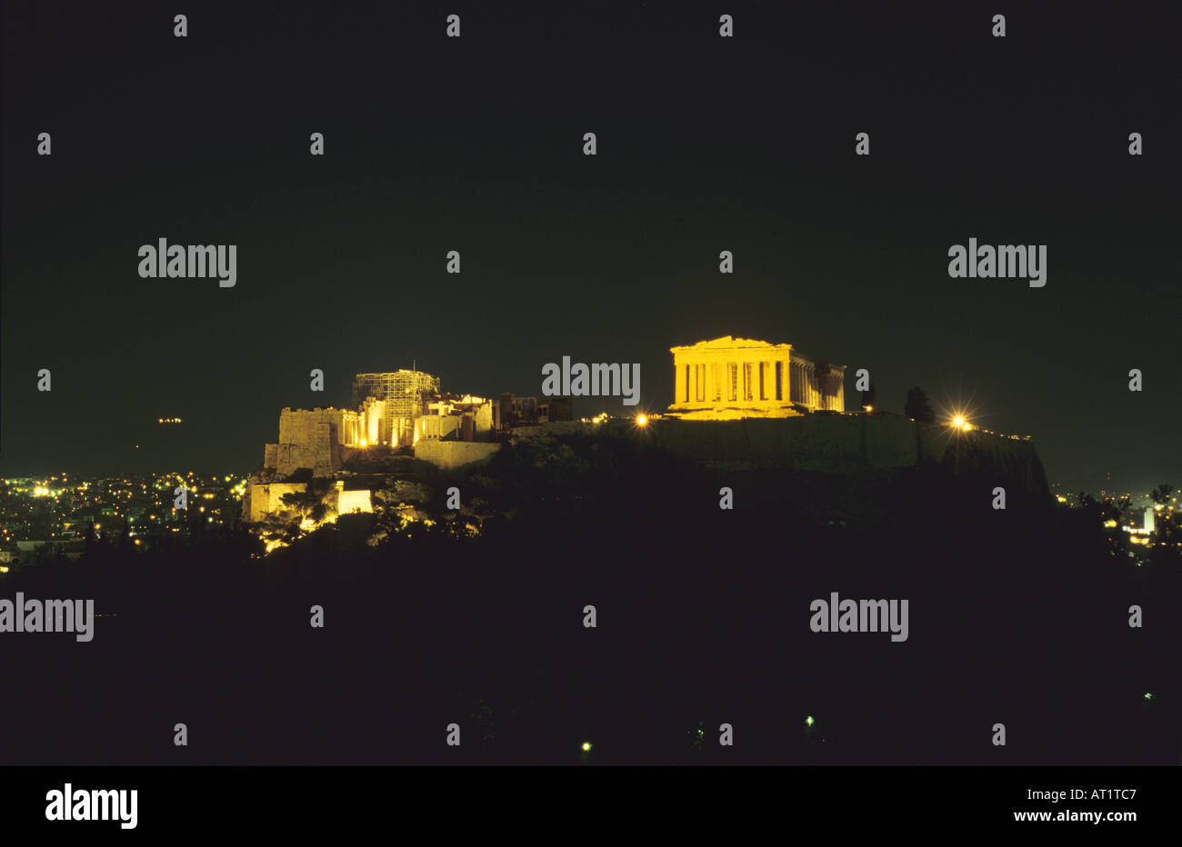 Acropolis of athens illuminated temples hi-res stock photography and images - Alamy