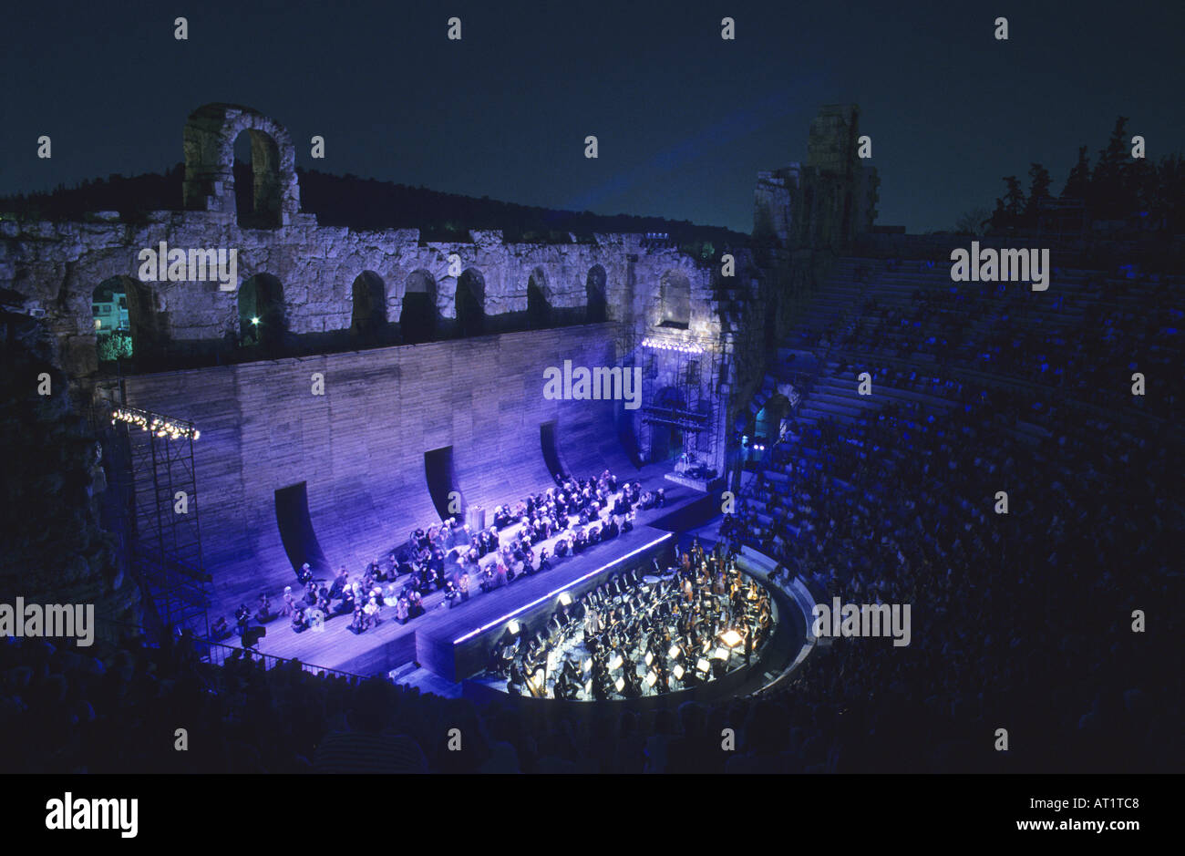 Roman anphitheatre Herod Atticus Odeum Athens Greece Stock Photo - Alamy