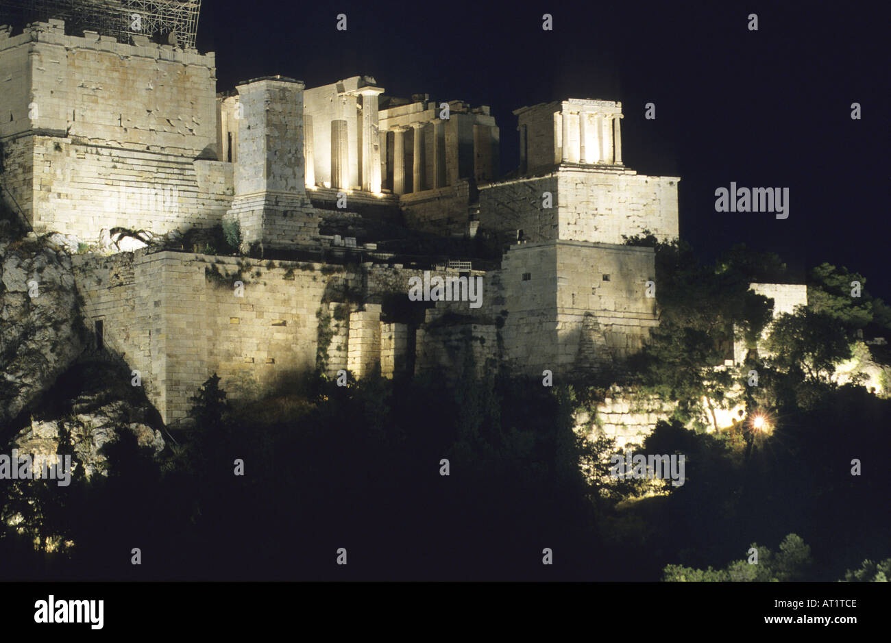 Acropolis of athens illuminated temples hi-res stock photography and ...
