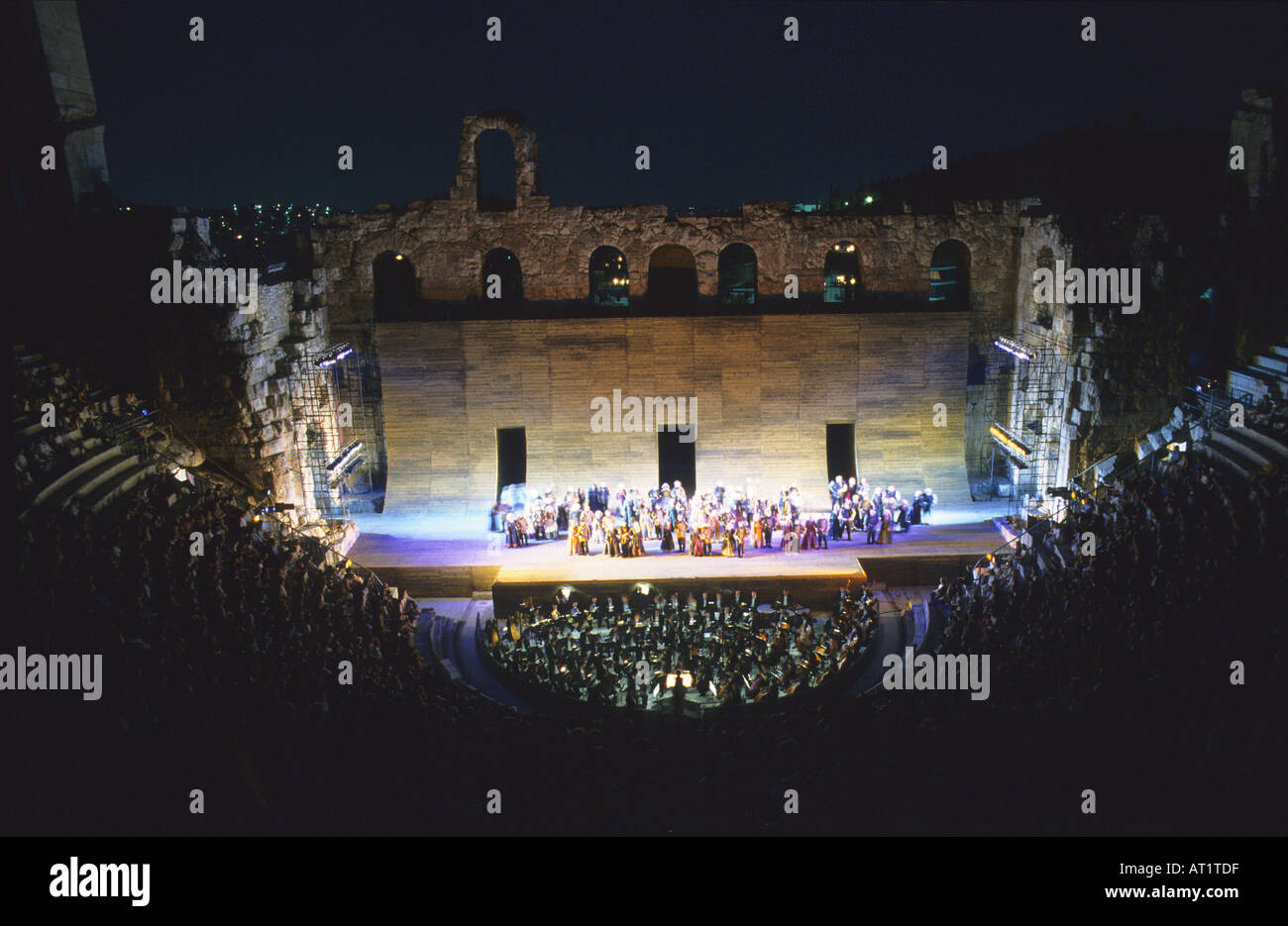 Roman anphitheatre Herod Atticus Odeum Athens Greece Stock Photo - Alamy