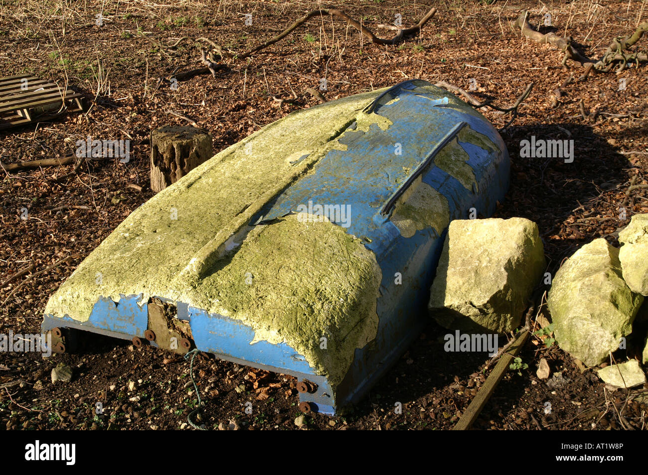 Broken Rowing Boat Stock Photo - Alamy
