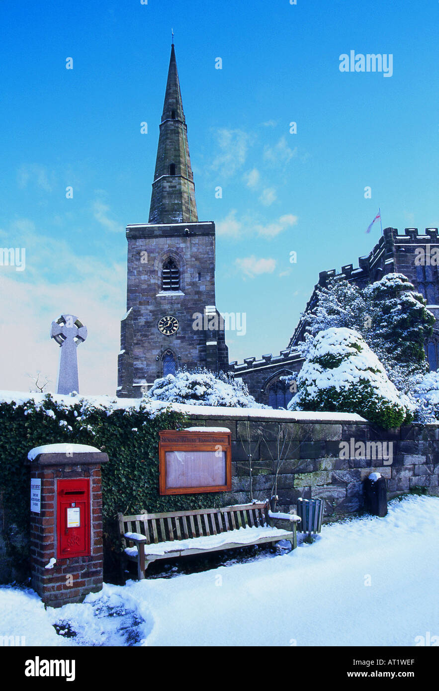 St Mary's Parish Church in Winter, Village of Astbury, Near Congleton ...