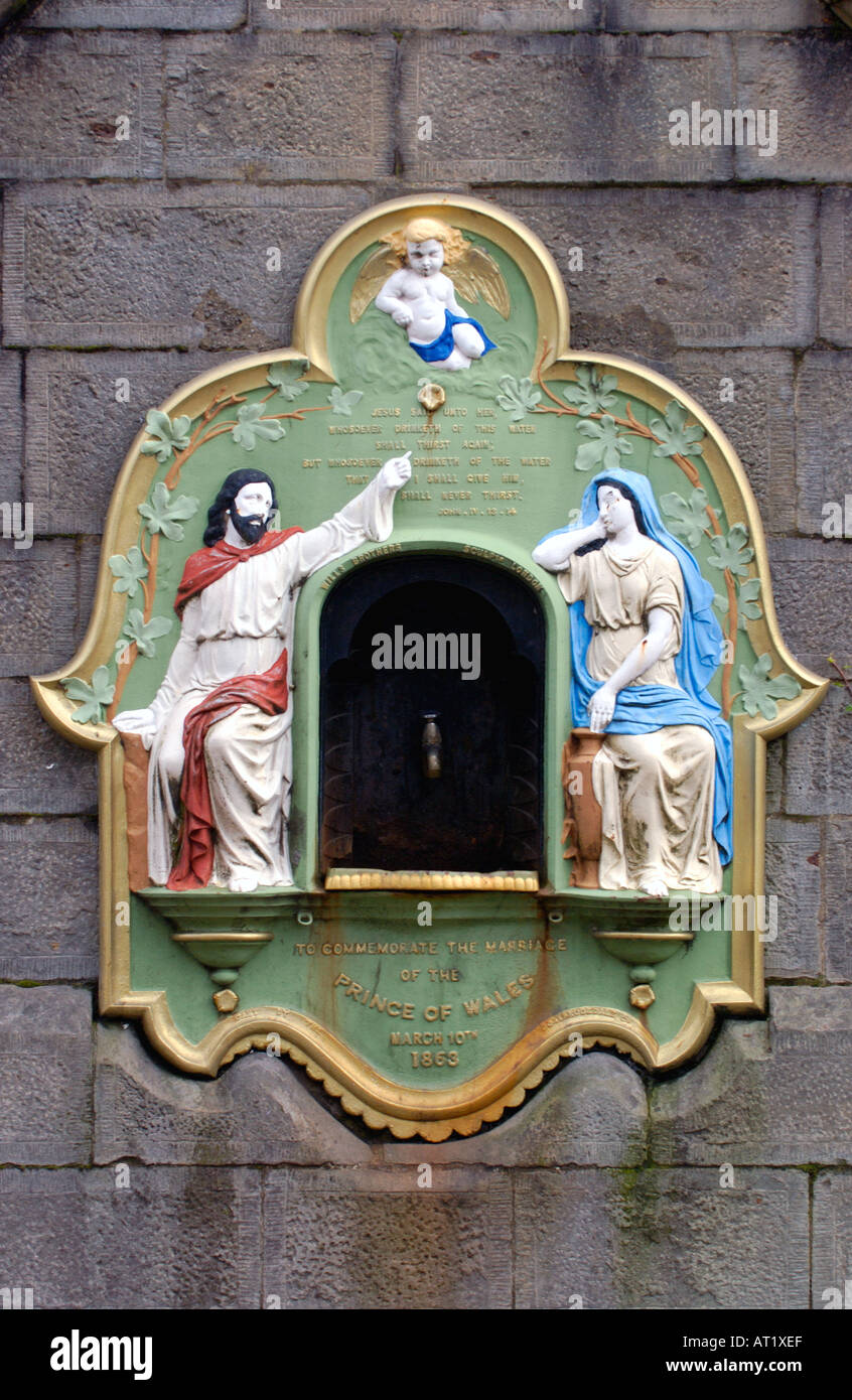 Victorian commemorative public drinking fountain in the town centre of ...