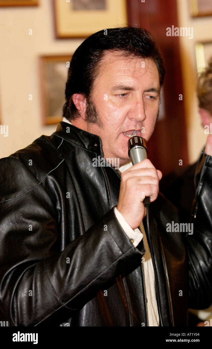 Gareth Jones an Elvis Tribute Act performing in a pub as part of the ...