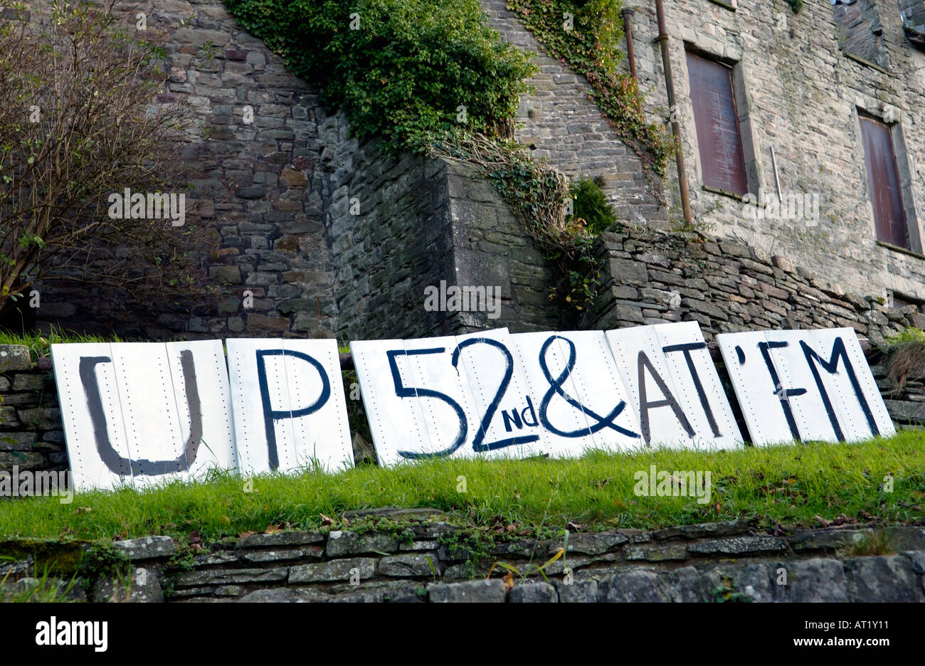 The Jacobean Hay Castle at Hay on Wye Powys Wales UK GB with sign UP ...