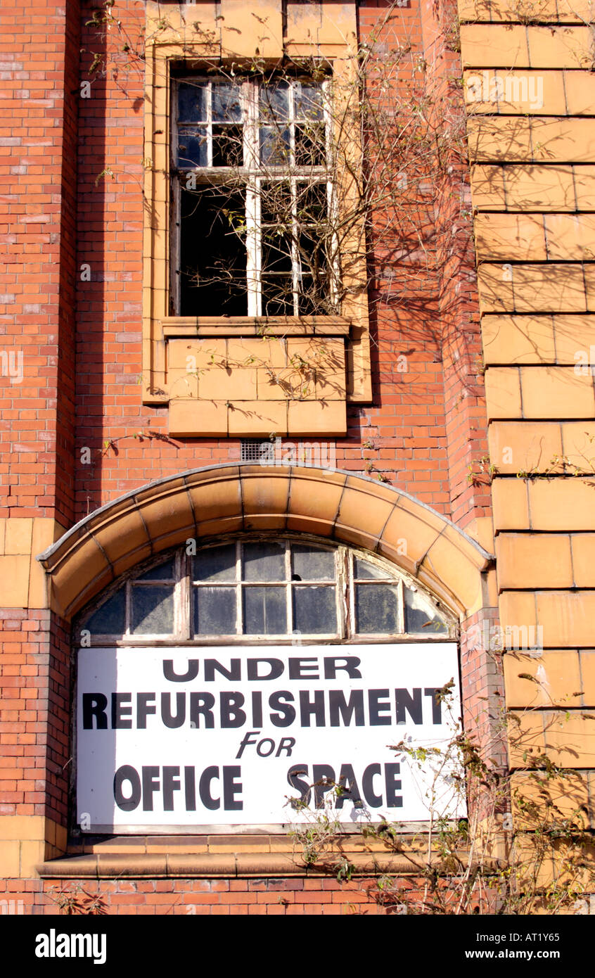 Derelict and boarded up Young Mens Christian Association YMCA building ...