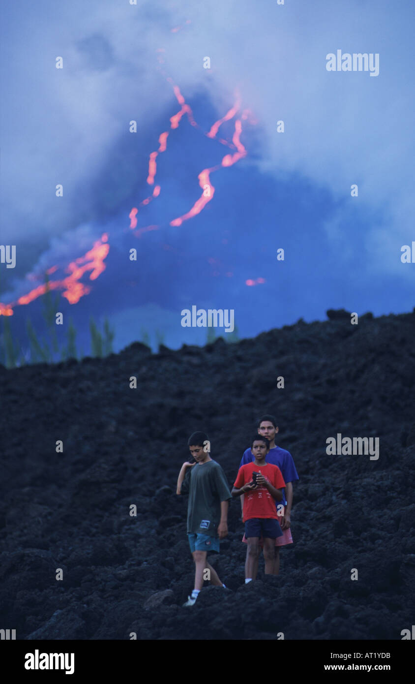 Eruption of Piton de Fournaise Volcano Reunion Island France Stock ...