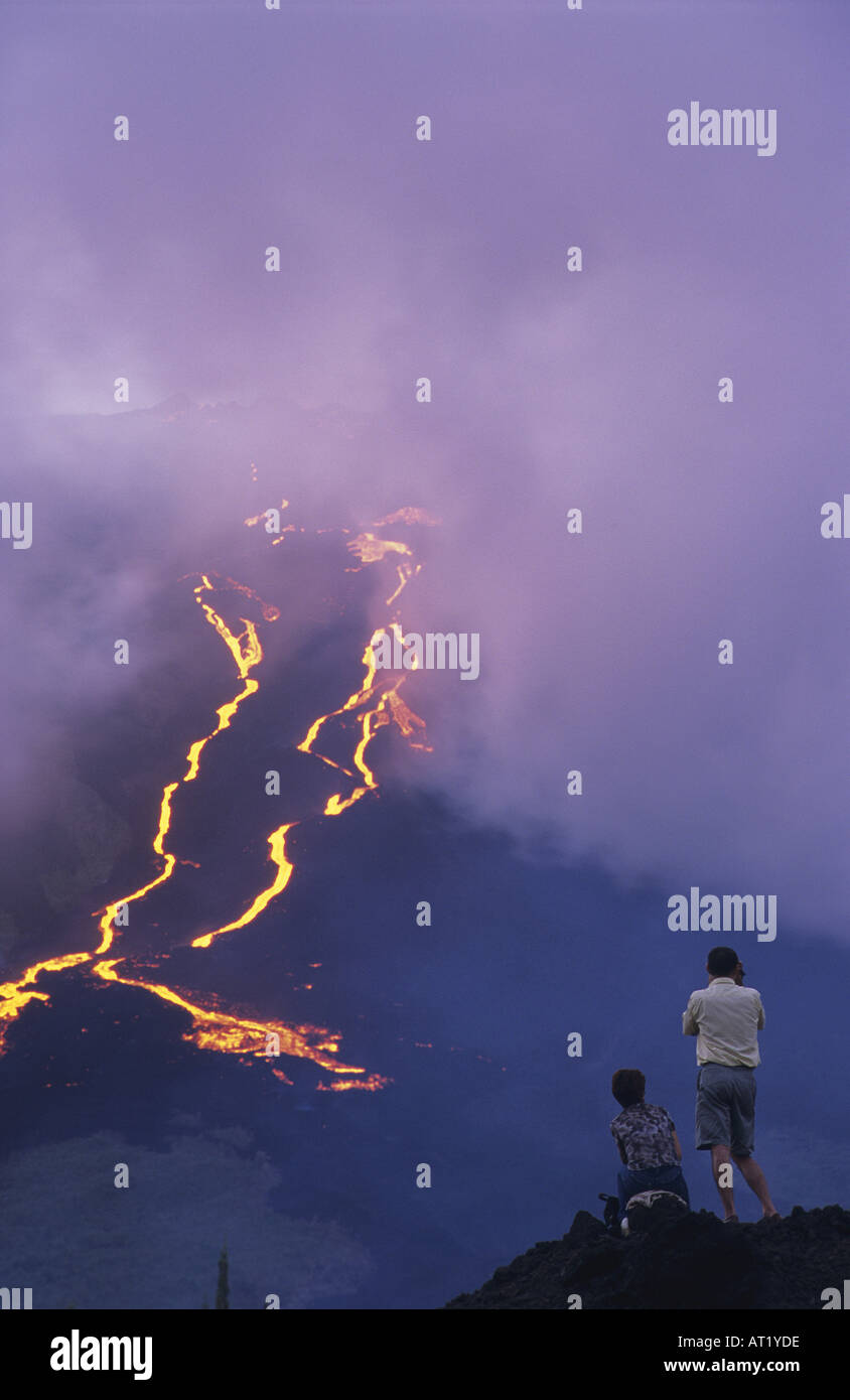 Eruption of Piton de Fournaise Volcano Reunion Island France Stock ...