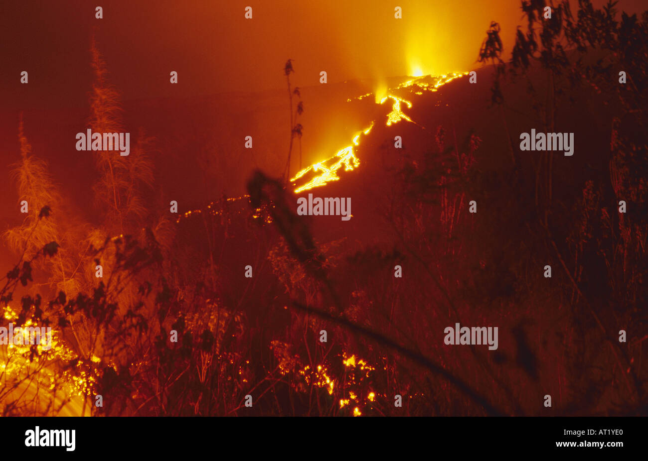 Eruption of Piton de Fournaise Volcano Reunion Island France Stock ...