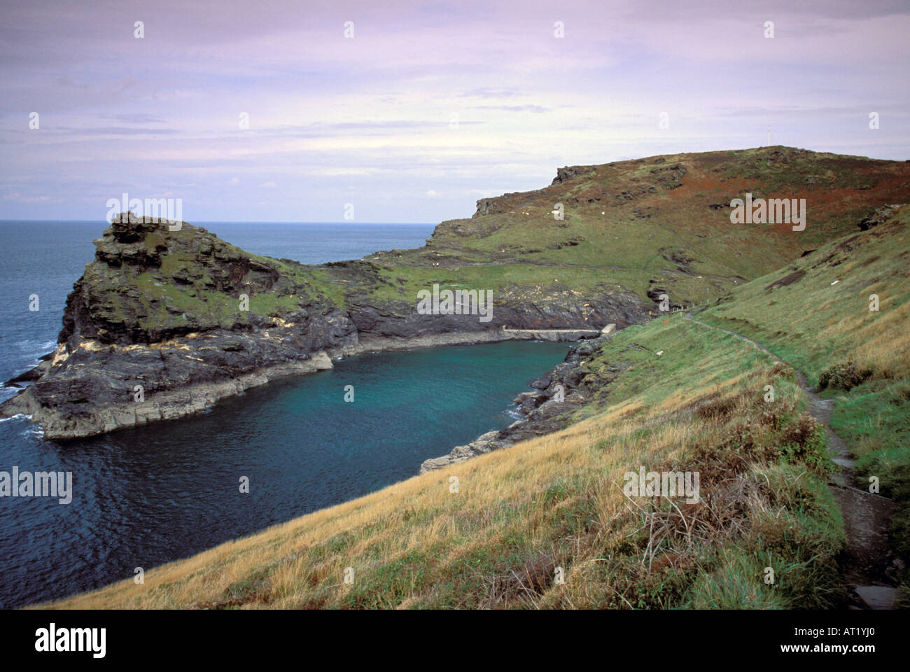 Europe, England, Cornwall, Boscastle. View of Pentire Point Stock Photo ...