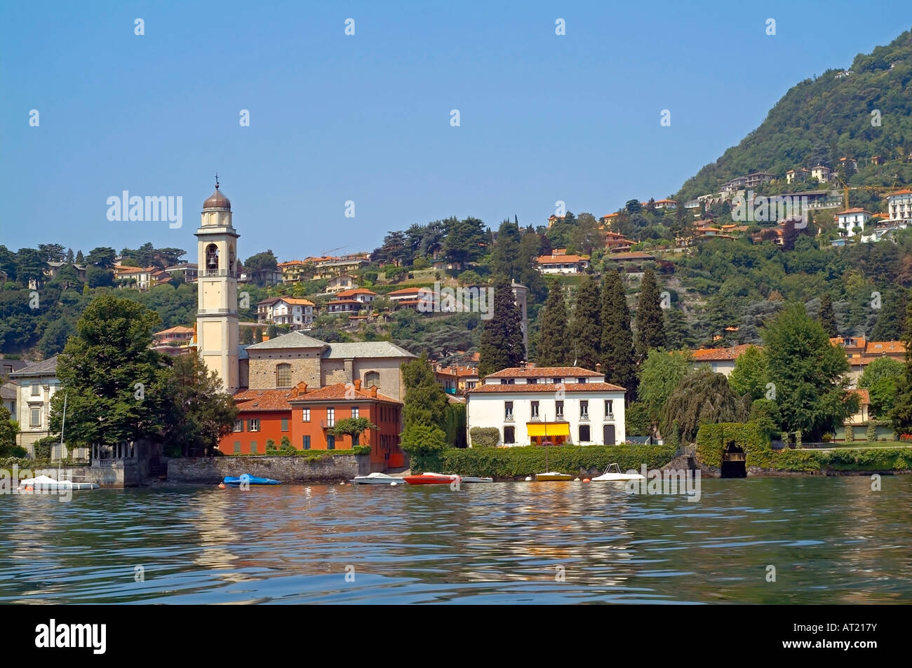 Buildings at lake Como Stock Photo - Alamy