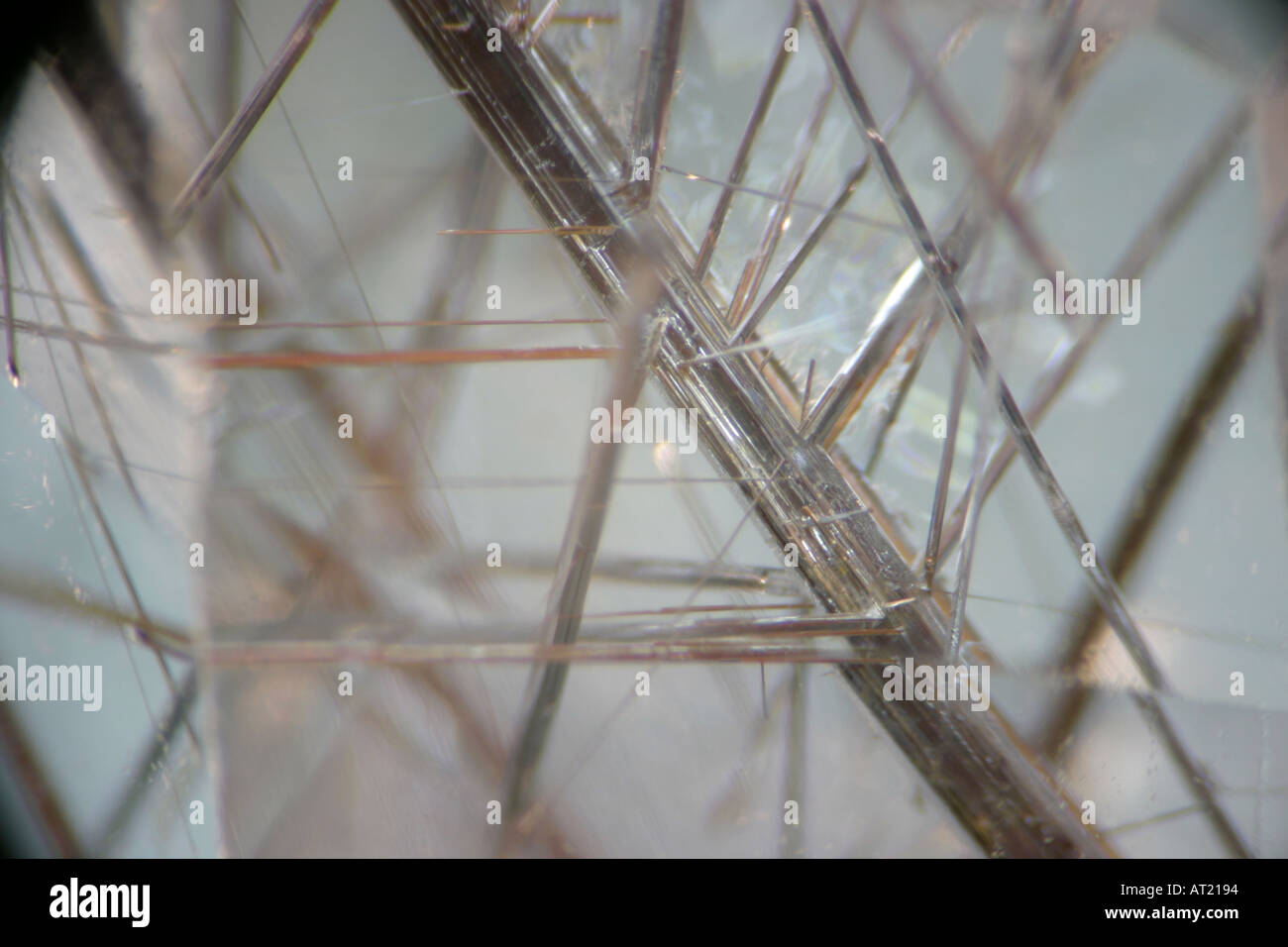 Rutile Needles in Quartz Stock Photo - Alamy