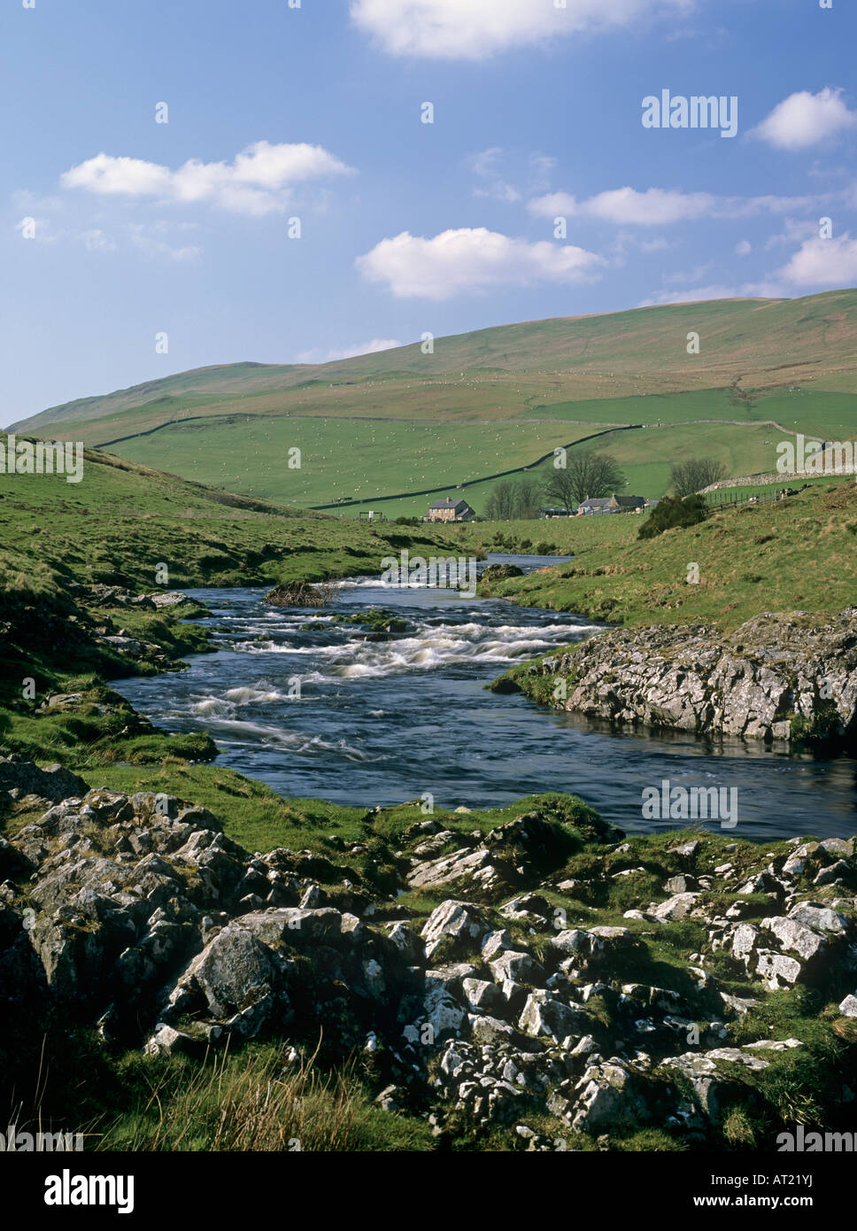 A farm by the River Coquet in the Cheviot Hills, Northumberland ...