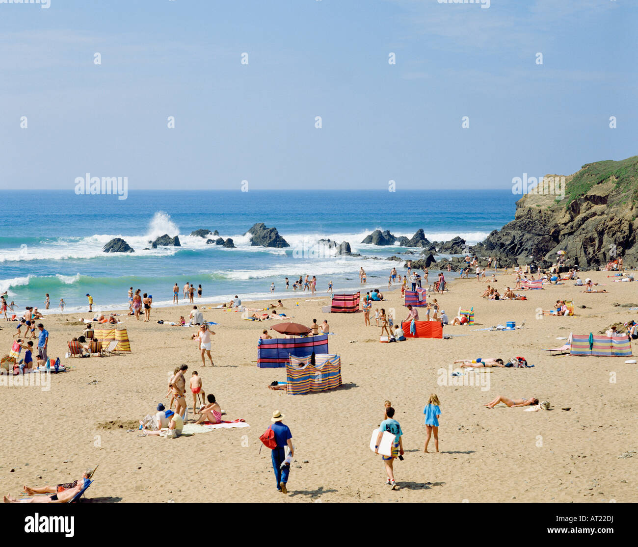 GB CORNWALL BUDE CROOKLETS BEACH Stock Photo - Alamy