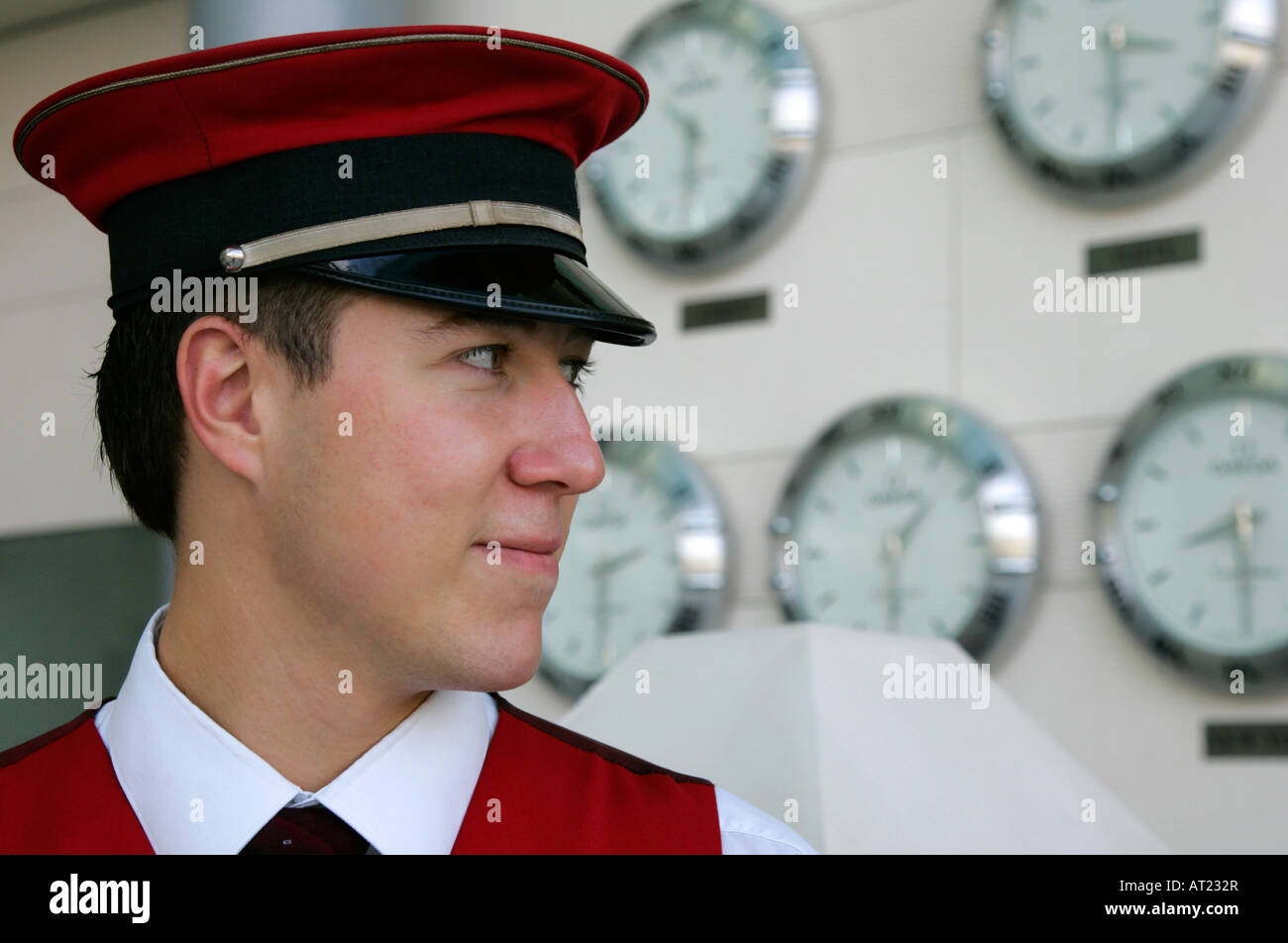 Commissionaire stand standing accommodation bell hop uniform hotel ...