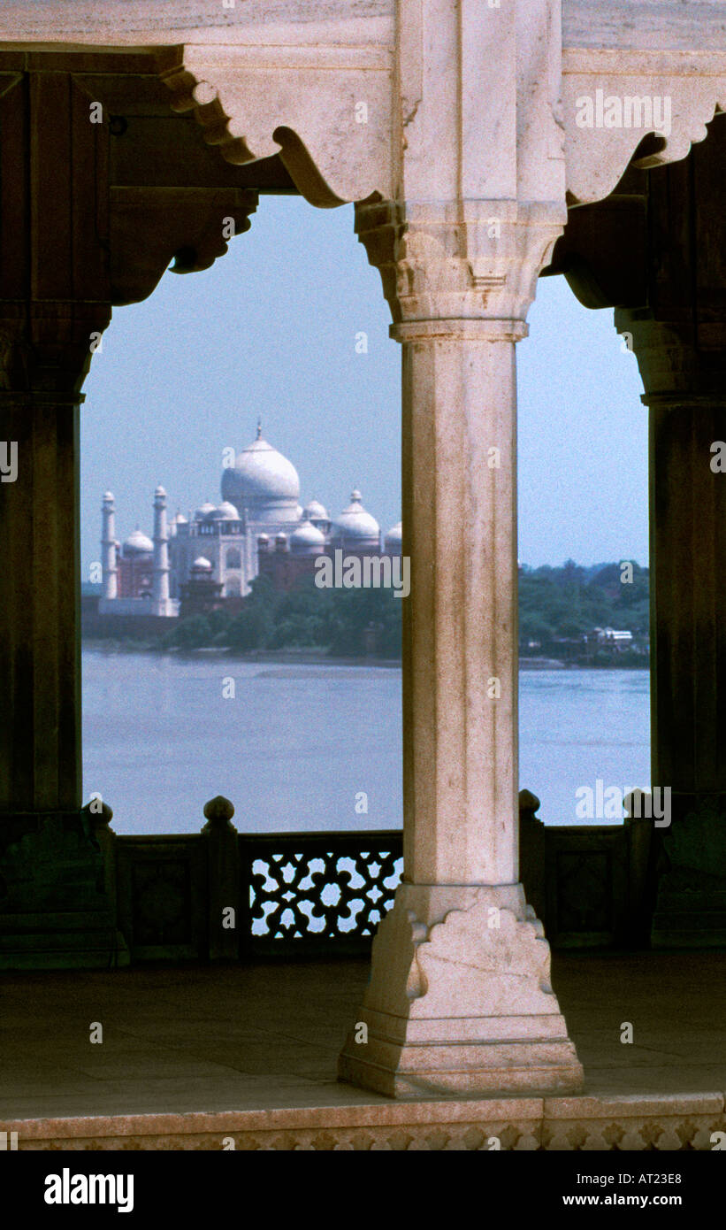 Taj Mahal from Agra fort terrace Stock Photo - Alamy