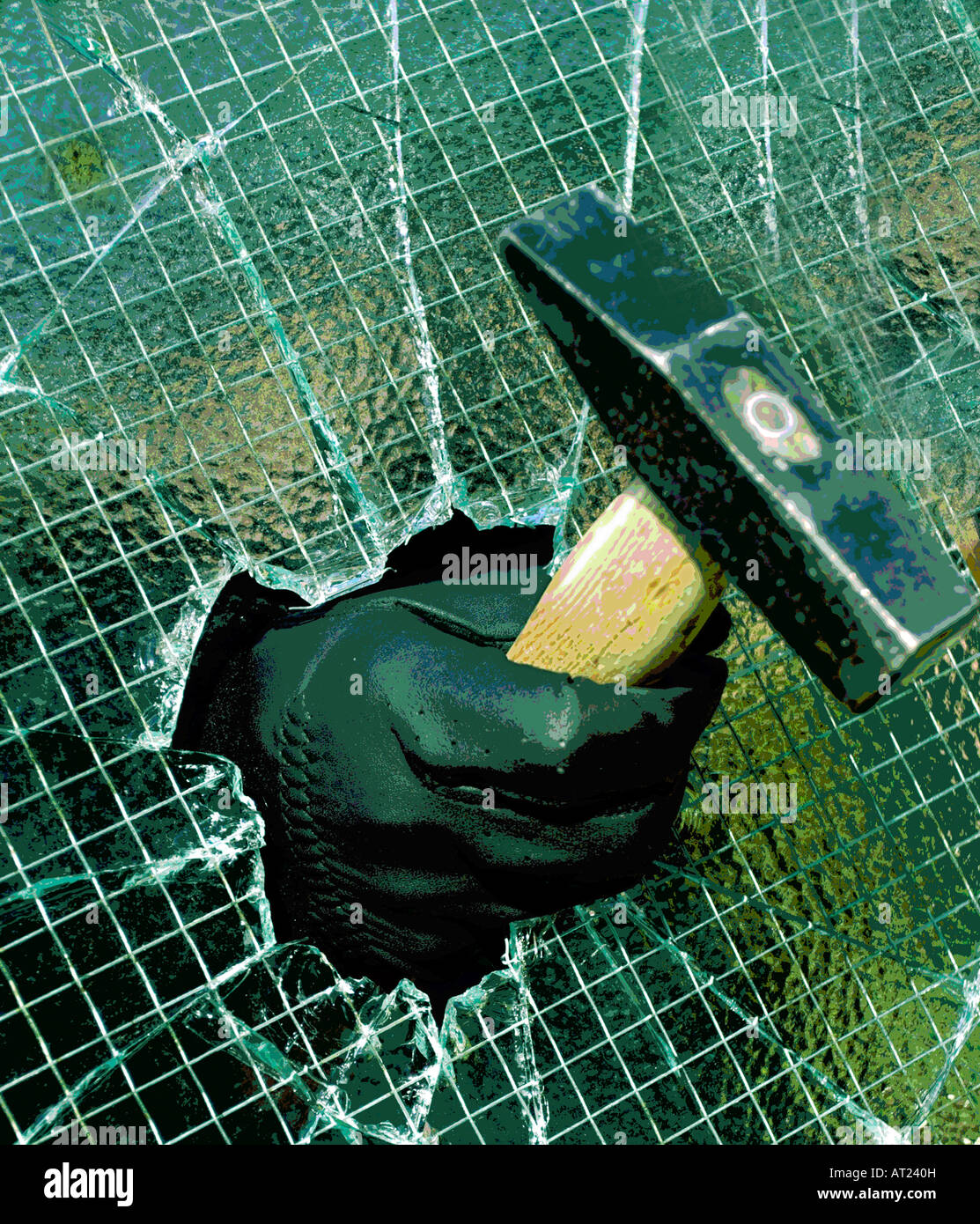 Glass shatter hammer hi-res stock photography and images - Alamy