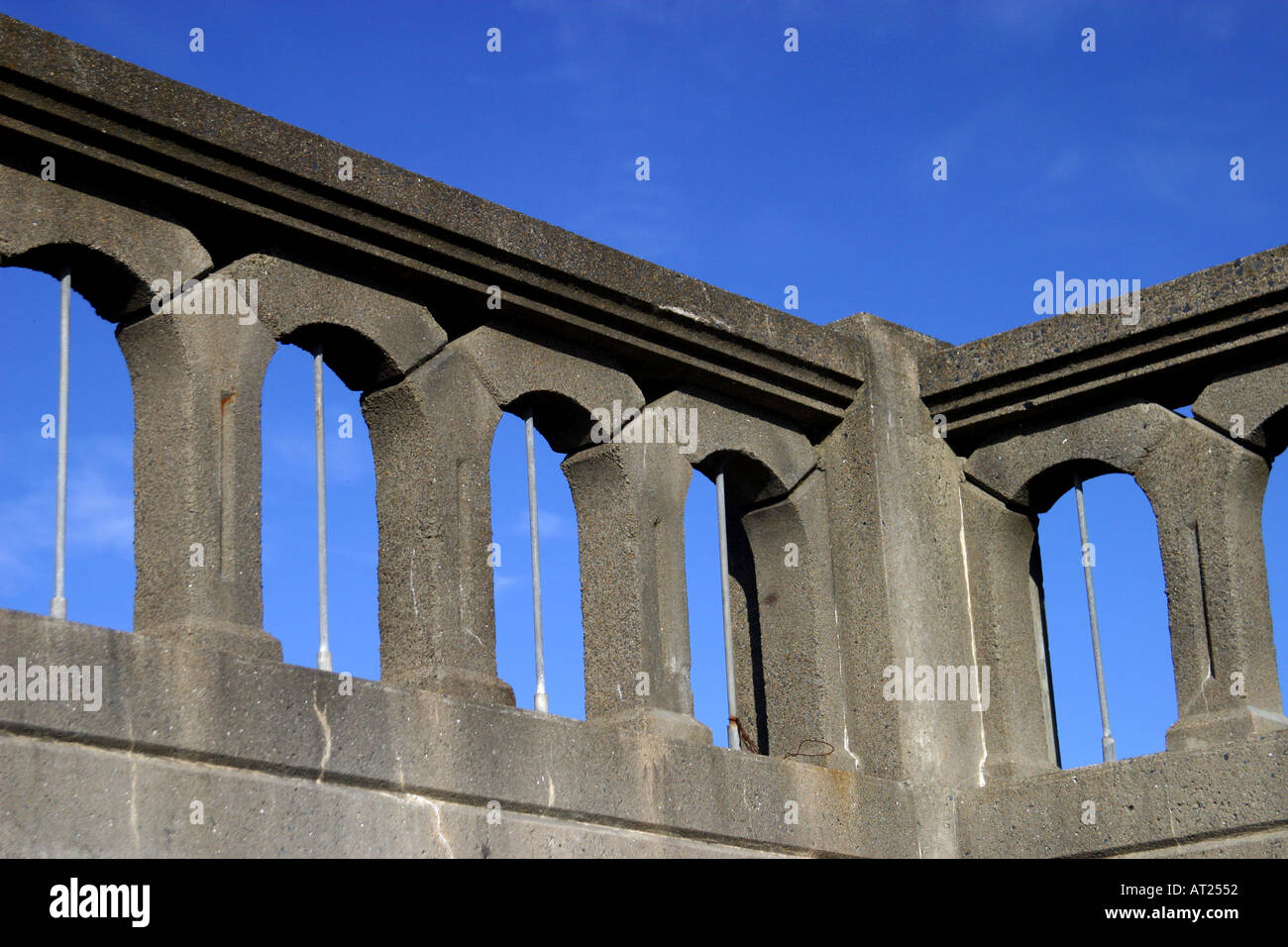 Architectural detail of cement bridge railing in Depoe Bay l Oregon ...