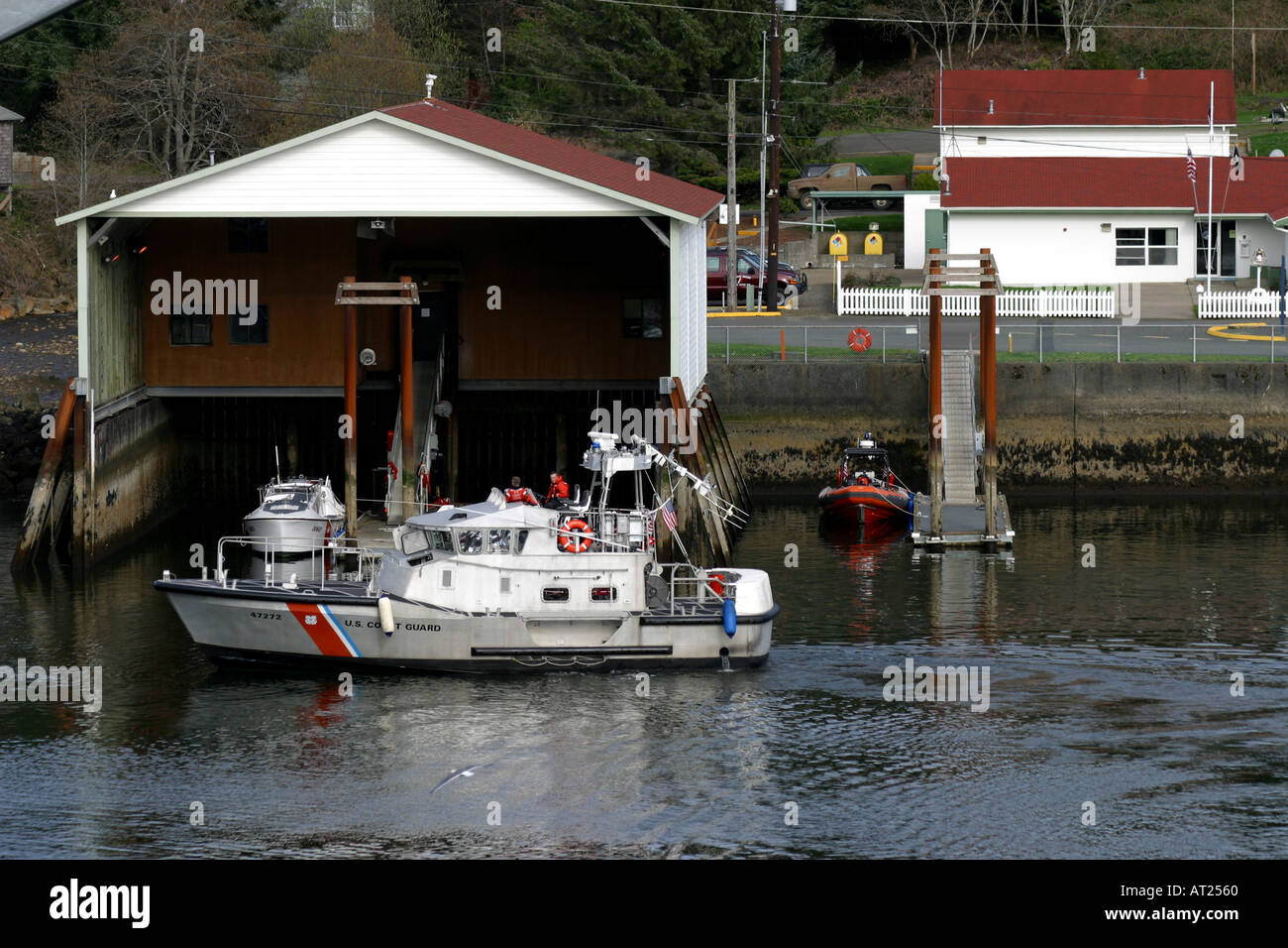 Coast Guard station at Depoe Bay Oregon Stock Photo - Alamy