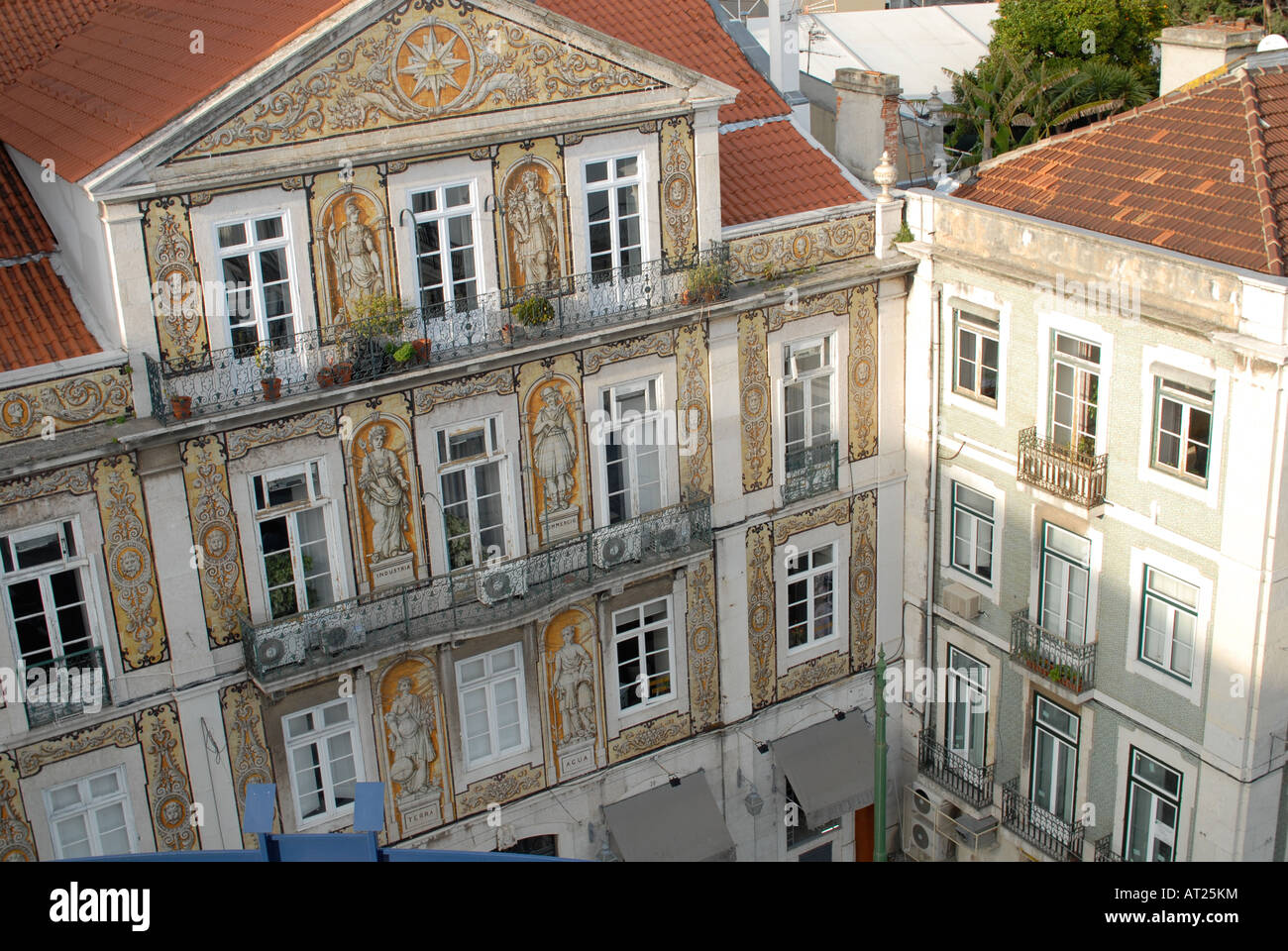 Decorated building Lisbon Portugal Stock Photo - Alamy