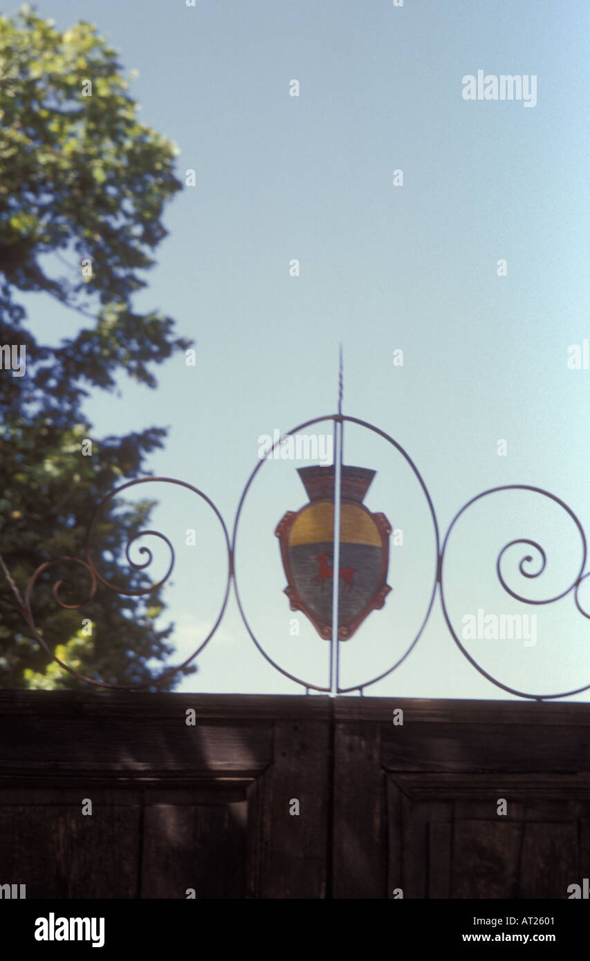 family crest on chateau gates at entrecasteaux var france Stock Photo ...