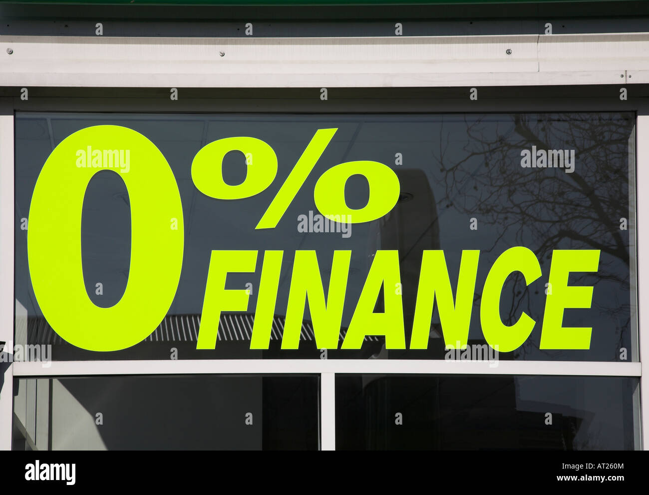 Zero percent finance advertisement Stock Photo - Alamy