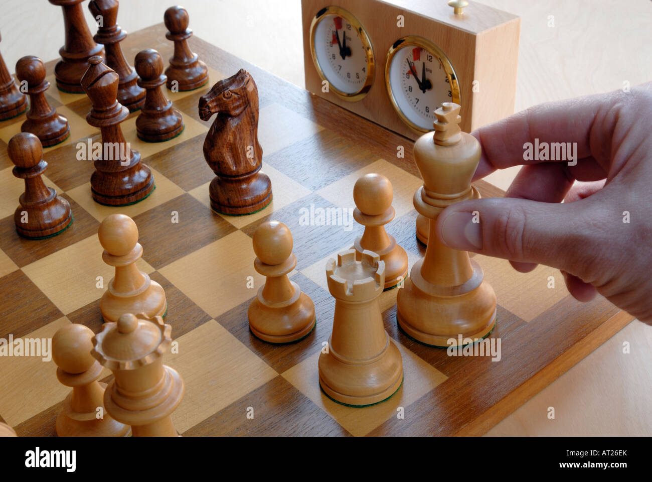 chess match with clock Stock Photo - Alamy