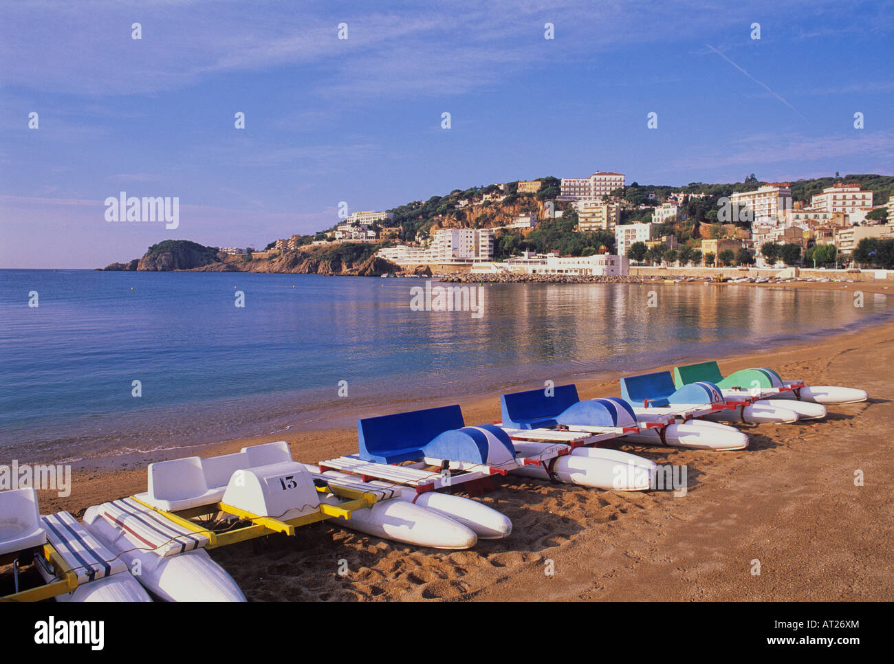 village of san feliu at morning costa brava region of catalonia spain ...