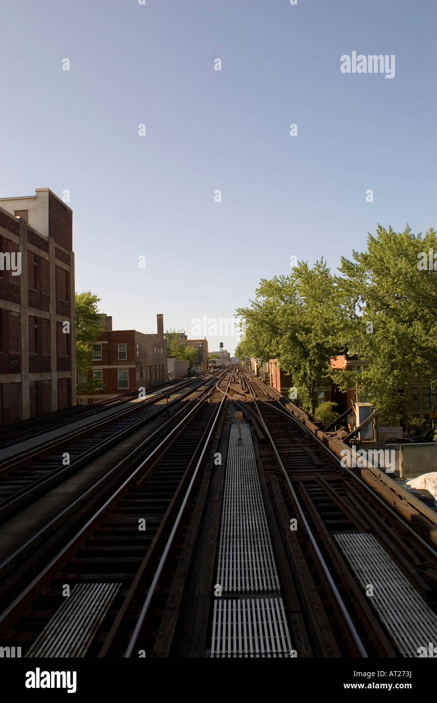 The railway track merging Stock Photo - Alamy