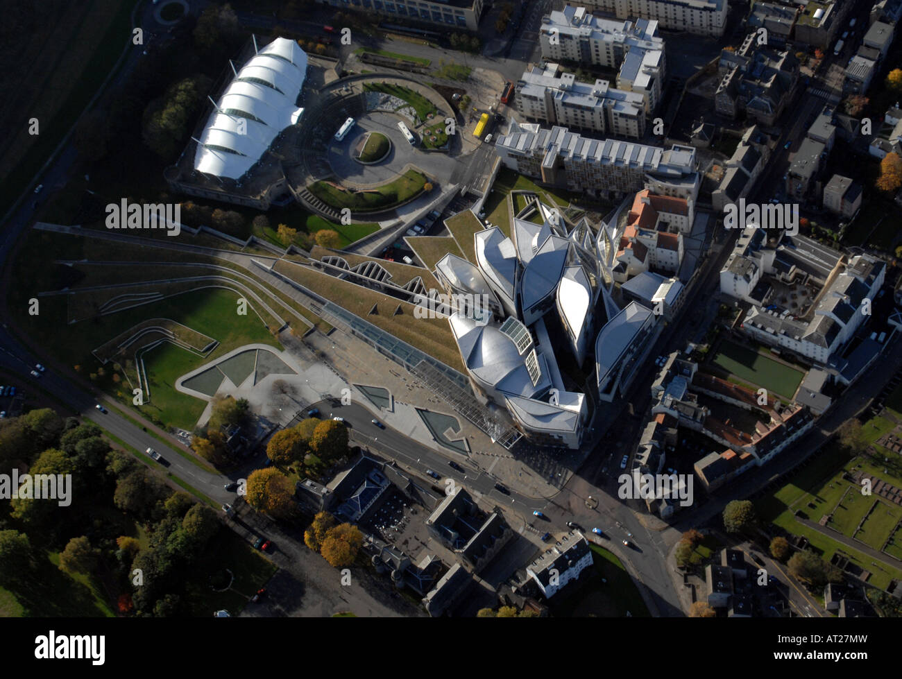 AERIAL PHOTOGRAPHY OF THE SCOTTISH PARLIAMENT AND DYNAMIC EARTH ...