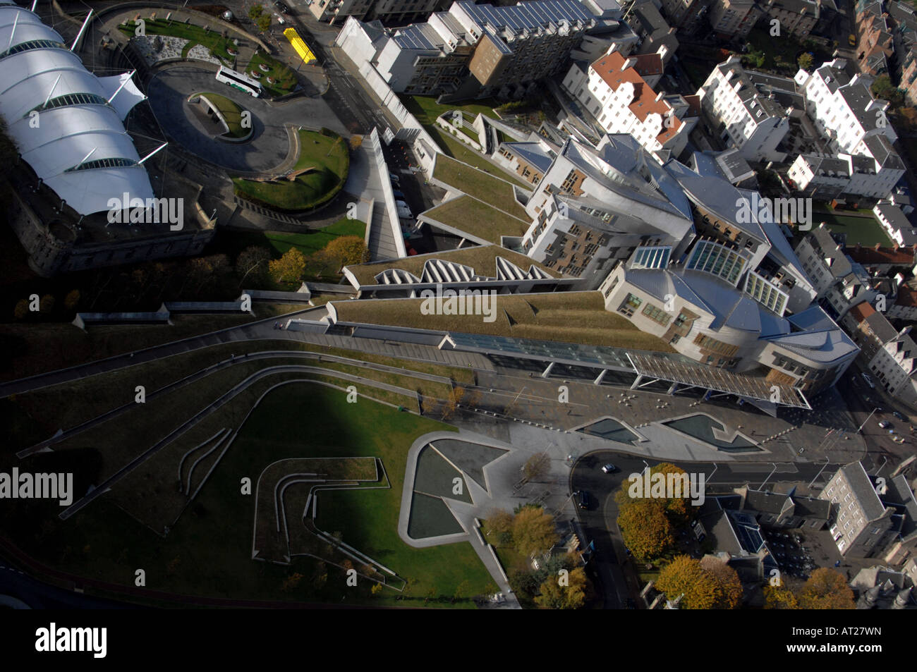 AERIAL PHOTOGRAPHY OF THE SCOTTISH PARLIAMENT AND DYNAMIC EARTH ...