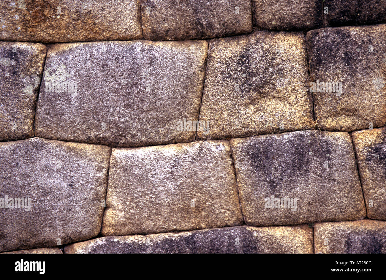 Fine Inca stonework at the Inca site of Machu Picchu, Peru Stock Photo ...