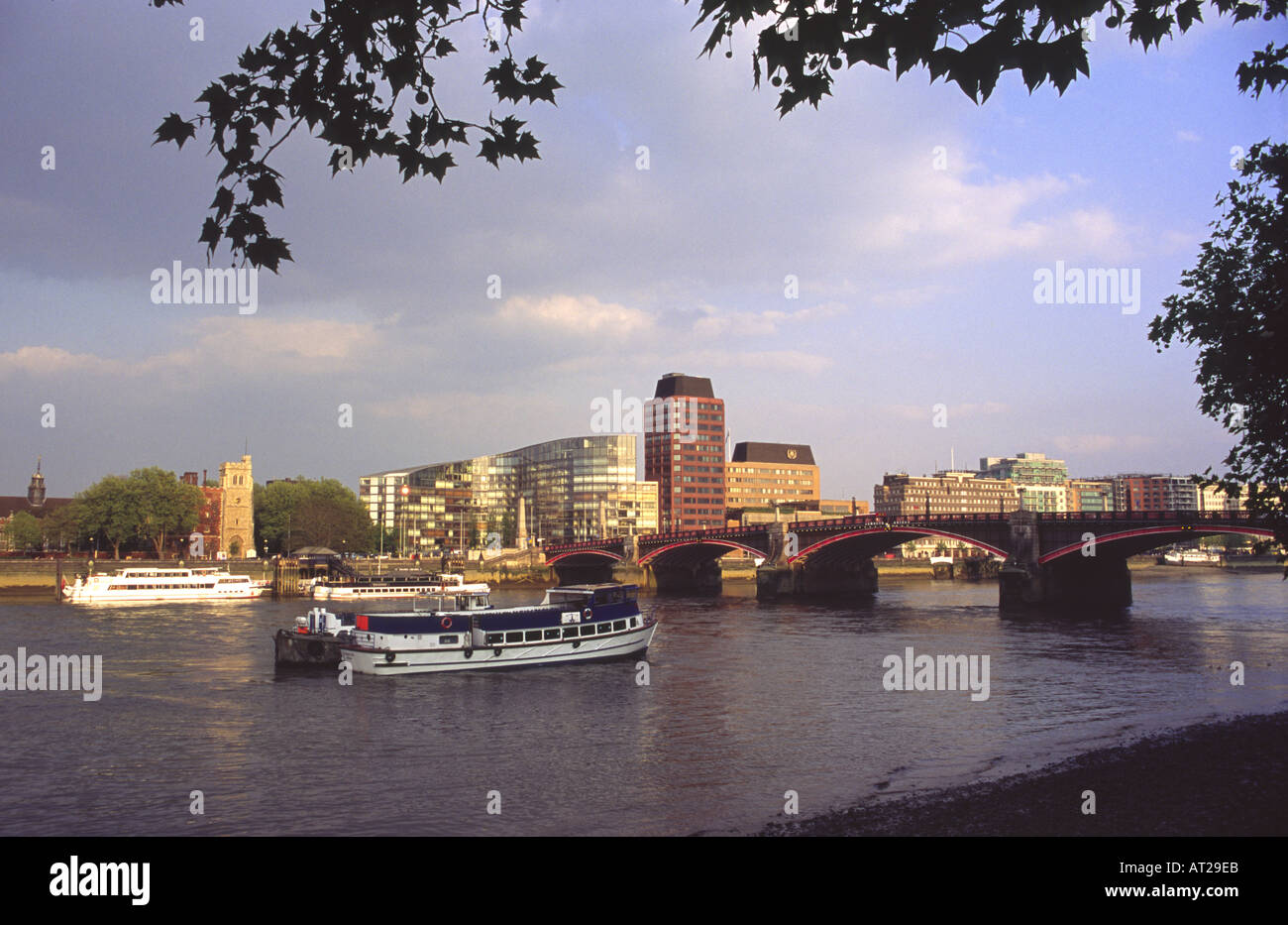 River Thames Lambeth Bridge and the Embankment London England UK Stock ...