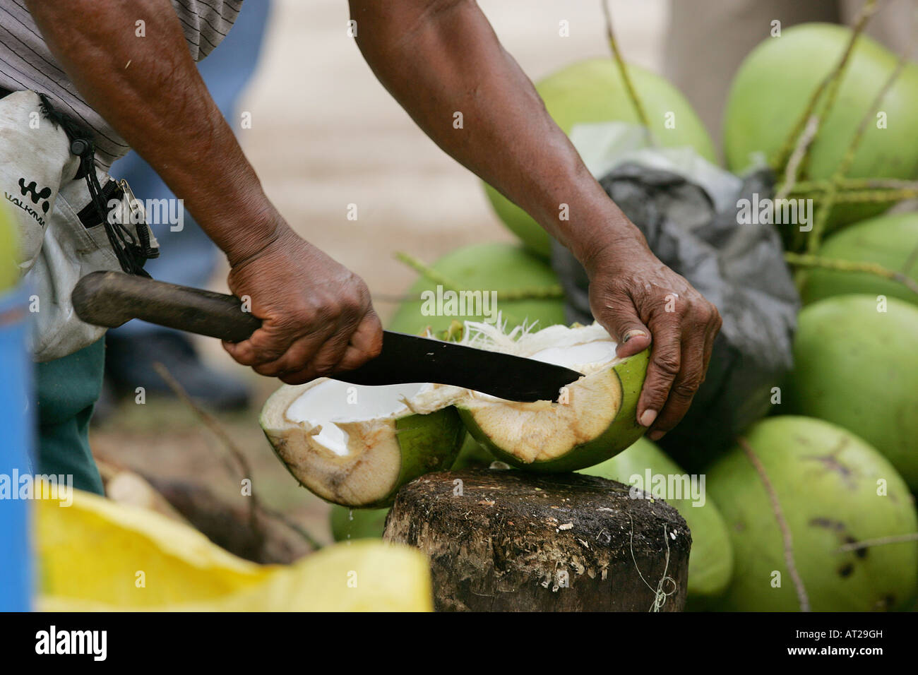 Coconut stall belle mare mauritius hi-res stock photography and images ...