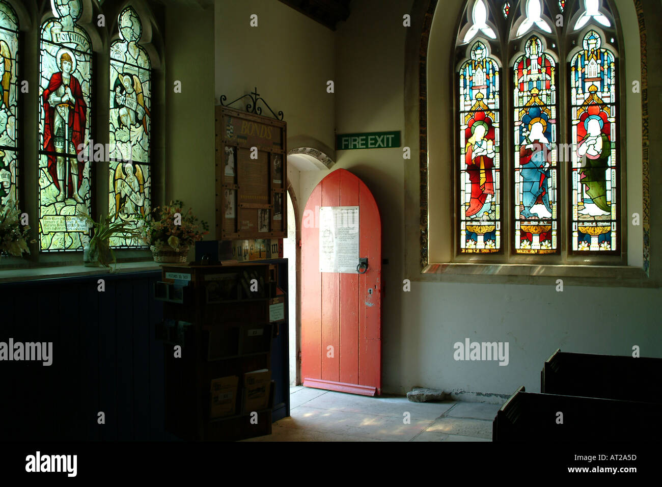 Tyneham deserted village Church Dorset England UK stained glass windows ...