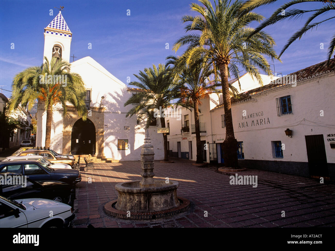 Church square of the marbella old town region hi-res stock photography ...