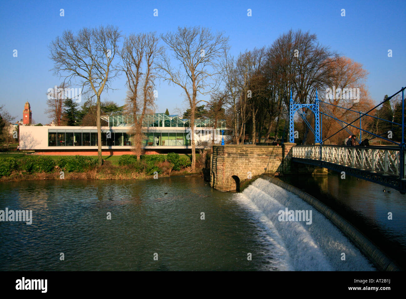 royal leamington spa river lean footbridge town centre warwickshire ...