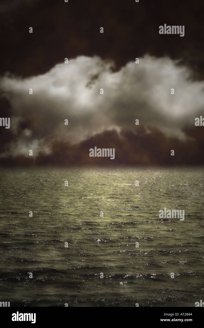 ethereal scene surreal ethereal low cloud over water Stock Photo - Alamy