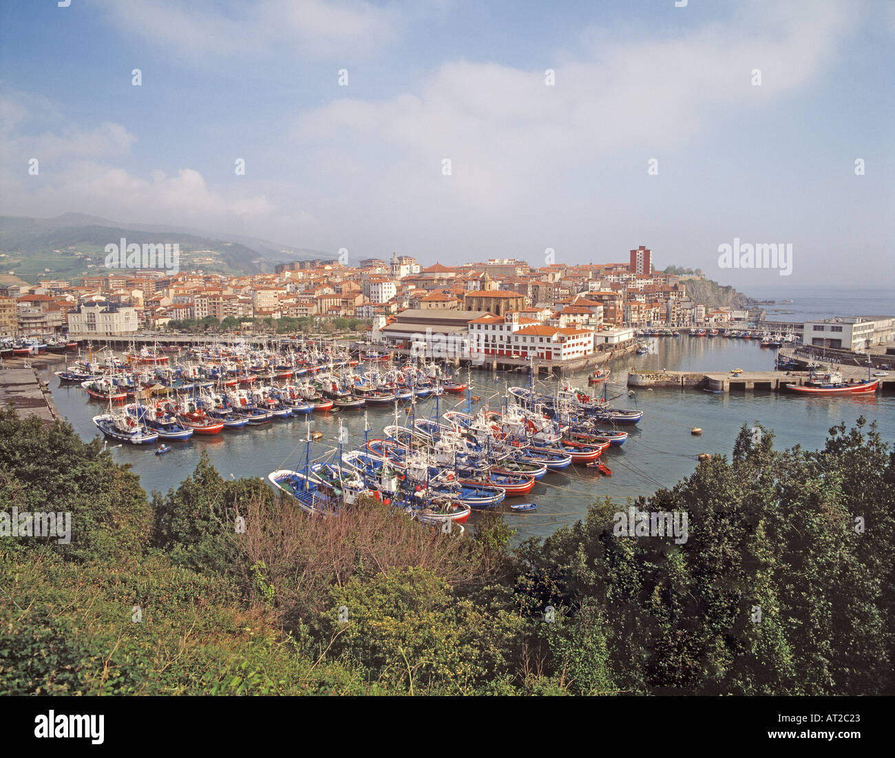 Bermeo Vizcaya Province Spain Fishing boats in harbour Stock Photo - Alamy