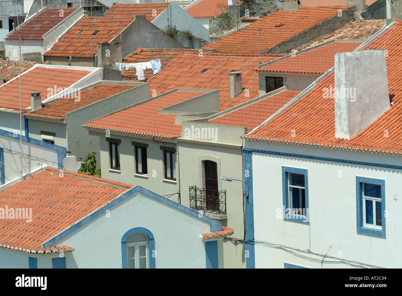 Old Traditional Portuguese Style Housing in Sines Town from the Castle ...