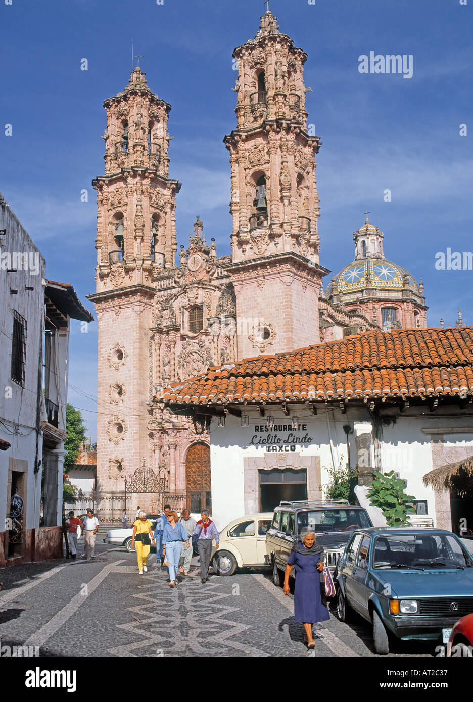 Taxco Guerrero State Mexico Santa Prisca church Stock Photo - Alamy