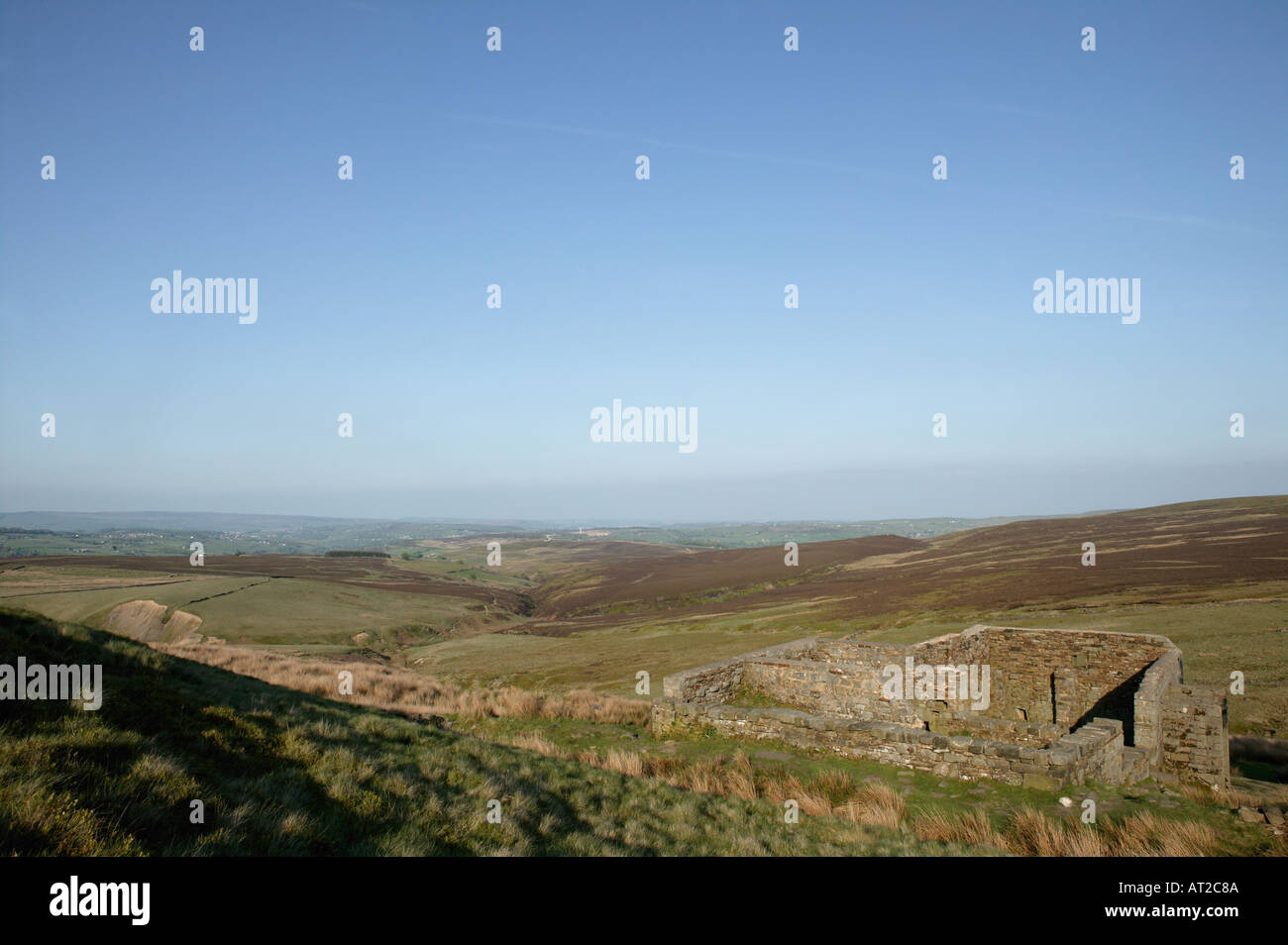 RUIN OF TOP WITHENS WITHINS FARM WUTHERING HEIGHTS STANBURY MOOR BRONTE ...
