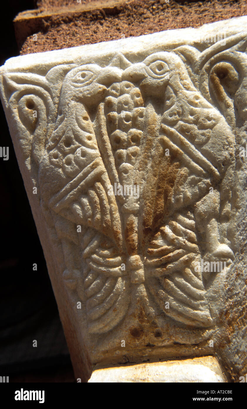 Carving of birds on corbel Stock Photo - Alamy