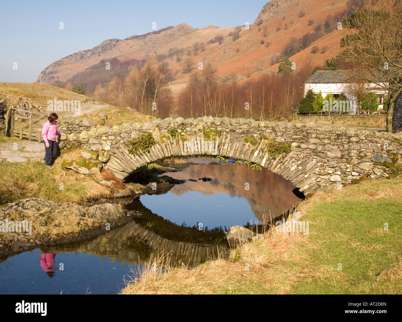 watendlath bridge on bright frosty spring morning in Lake District ...