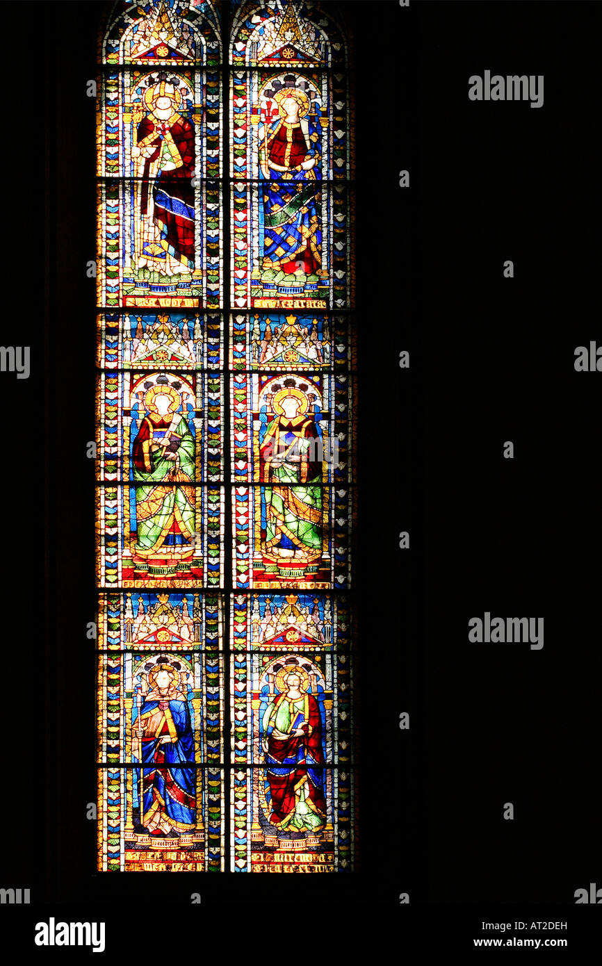 Stained glass inside the Duomo, Florence, Italy Stock Photo - Alamy